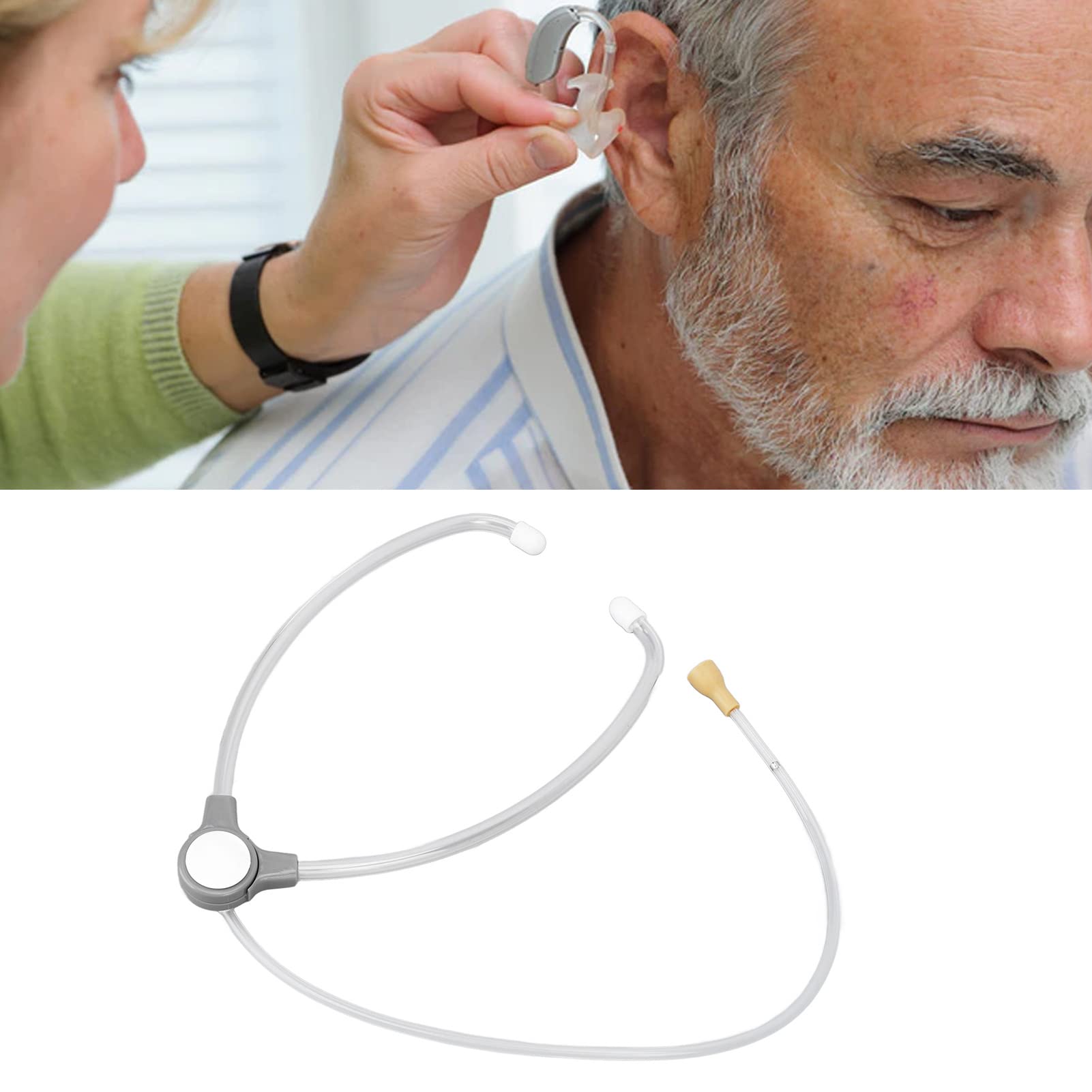 Stethoscope, Transparent Stethoscope with Damping Dual Head Sound Detection Earpiece Metal Binaural Easy Stethoscope for