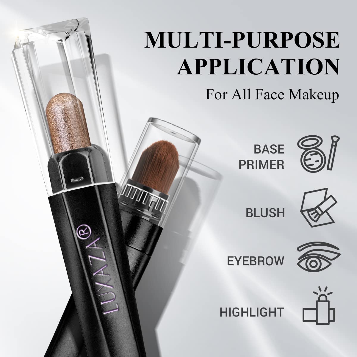 LUXAZA 10PCS Eyeshadow Stick,Shimmer And Neutral Champagne Pink Metallic Eye Shadow sticks,Cream Pencil Crayon with Smudge-proof & Waterproof,Eye Brightener Stick