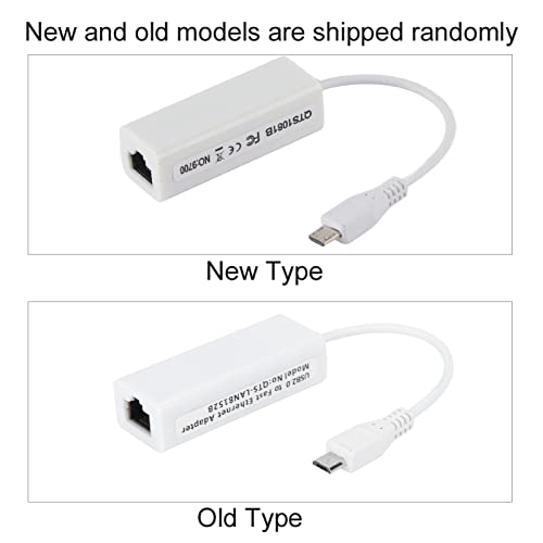 Micro USB to RJ45 Ethernet Adapter, Automatic Switch Half or Full Duplex USB 2.0 Network Card Adapter Gigabit for Linux for Raspberry Pi Zero 1.3/W Motherboard