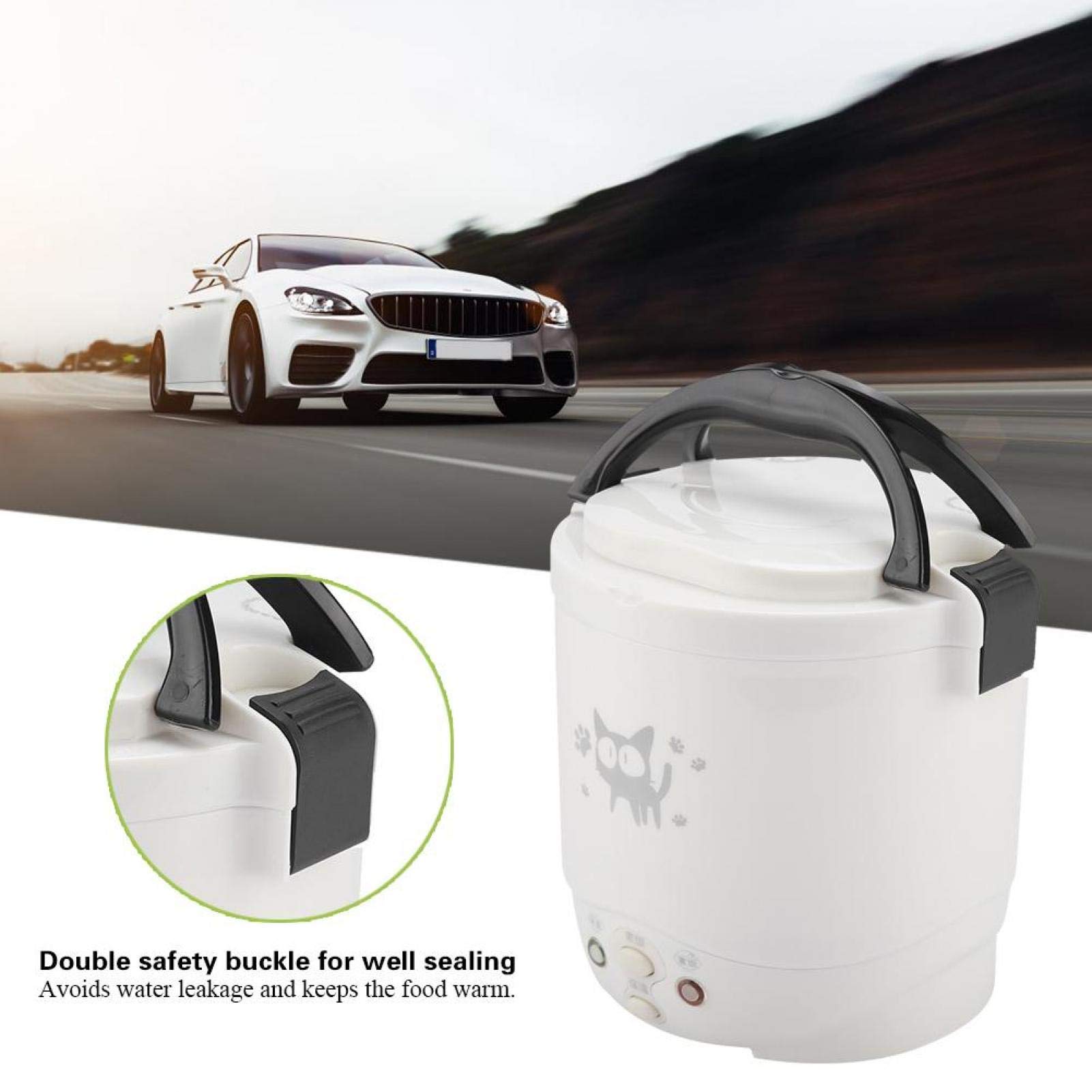 Mini Rice Cooker, Portable Travel Steamer Small Multi Cooker Rice Maker for Grains Non stick Pot Auto Keep Warm for Cooking Oatmeal Soup Rice Stews (White)