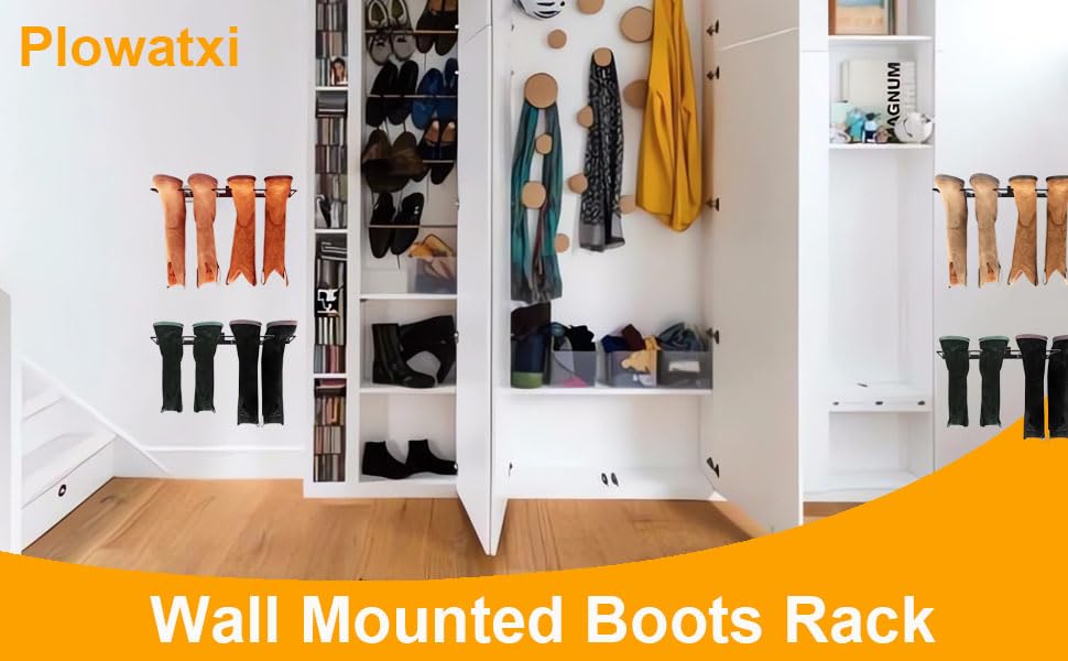 Wader Hangers - 2Pack Boot Rack Mount Boot Hangers - Holds 4 Pair Cowboy Boot Rack Metal Wire Boot Holder for Wall Sturdy Alloy Steel Rust Resistant Boot Organizer for Mudroom Entryway Garage
