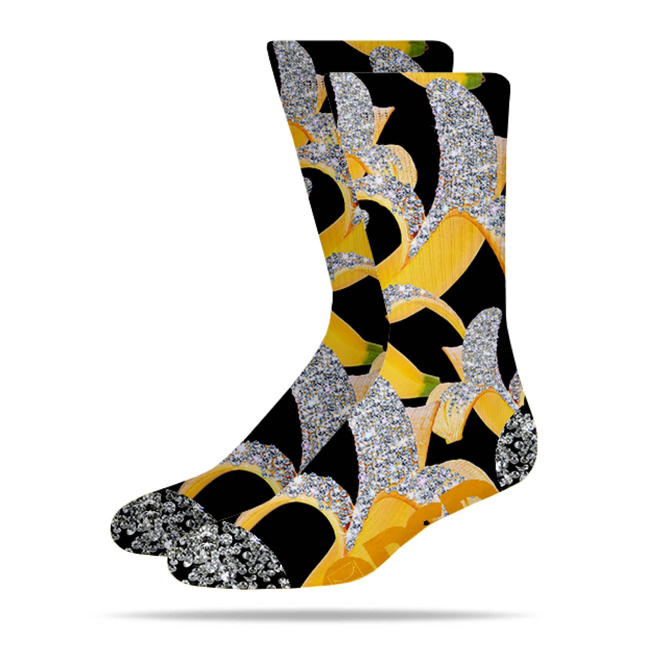 PSD Men's Black Iced Banana Socks Size (6-13) -