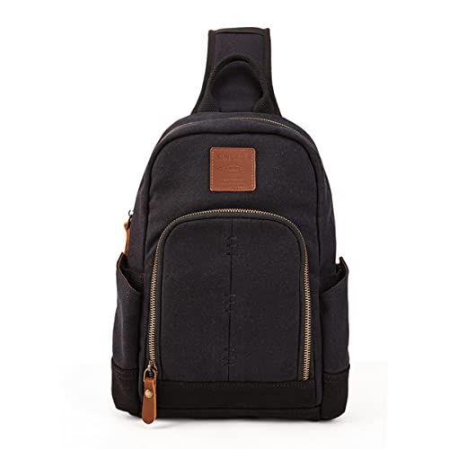 XINCADA Mens Sling Backpack Canvas Shoulder Bag Small Mesenger Bag for Travel
