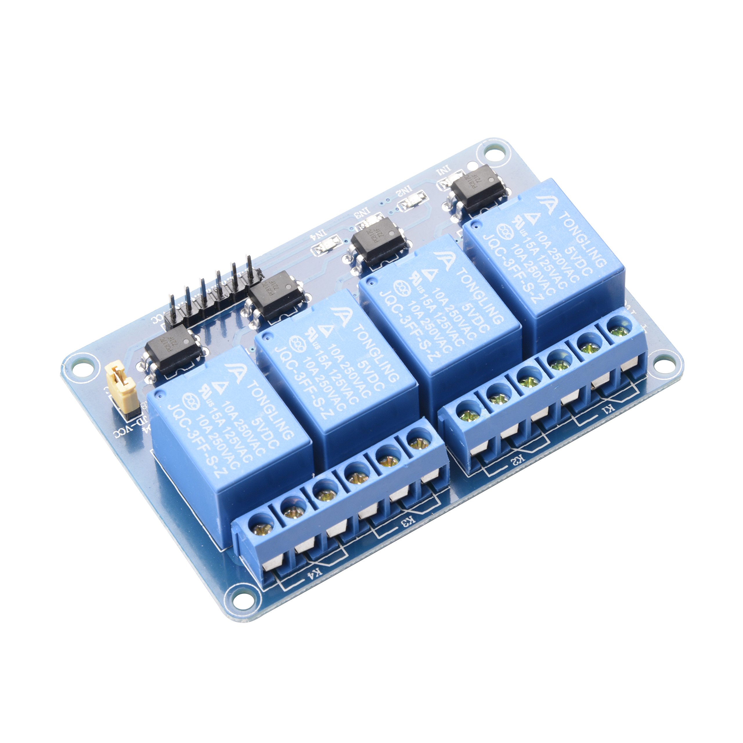 Qunqi 4 Channel DC 5V Relay Module Expansion Board for Arduino Raspberry Pi DSP AVR PIC ARM K49 (4 channel-1pc)