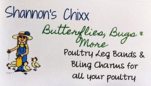 Shannon's Chixx Colorful Poultry Leg Bands for Home Chicken Coops, Identification Bands for Chickens, Ducks, Geese, and Turkeys, Butterfly, Bugs, and More Charms (Set of 10)