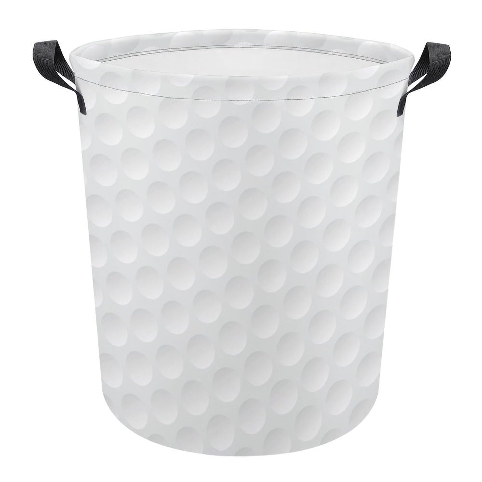 TsyTma Golf Ball Texture Printed Laundry Basket Collapsible Laundry Hamper with Handles Small Round Toy Bin for Dirty Clothes Hamper Bedroom Bathroom