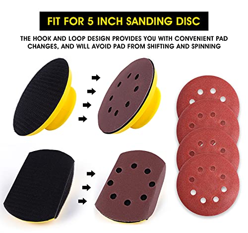 S SATC Sanding Blocks 5 Inch Hook and Loop Sanding Block 2 PCS Round and Mouse Hand Sanding Block for Wood Furniture Restoration Home Arts and Crafts