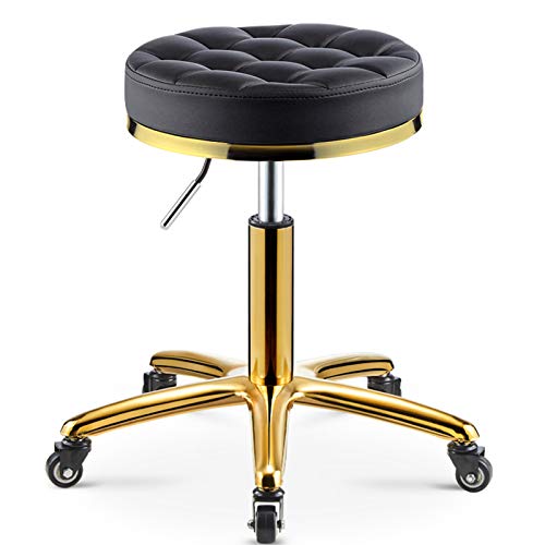 PRMAL Bath Stools,Saddle Stool Ergonomic,Dental Chair for Dentist Saddle Doctor's Stool Adjustable Mobile Chair Pu Leather Dentist Chair Dental Stool/Black