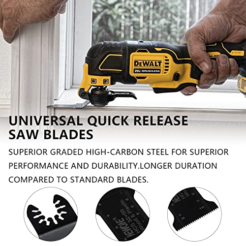 NEWONE 67 Pack Oscillating Multitool Quick Release Saw Blades with Sandpaper,Multitool Blades for Wood Metal Plastics Compatible with Fein Black&Decker Bosch Chicago Roybi Milwaukee Makita CraftsmanâŚ