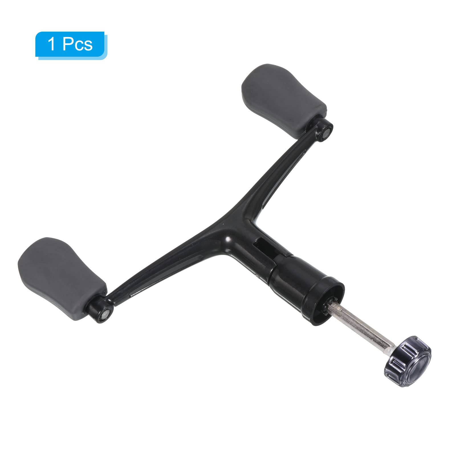 PATIKIL 5.3 Inch Fishing Reel Handle, Metal Power Handle Double Knob Grip Replacement for Rocker Arm Accessory, Black