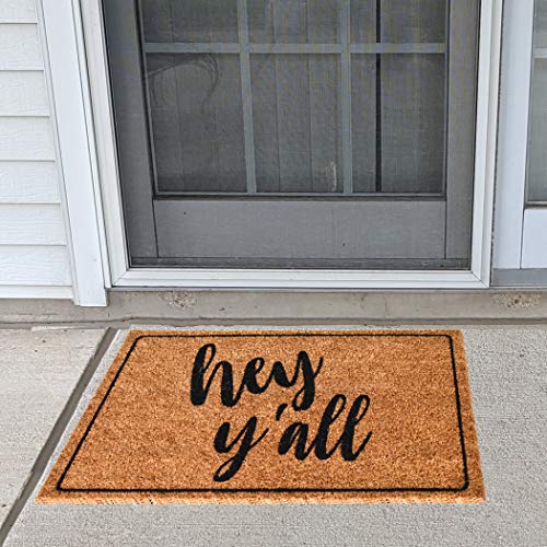 NINAMAR Door Mat Hey Y'all Natural Coir β 29.5 x 17.5 inch