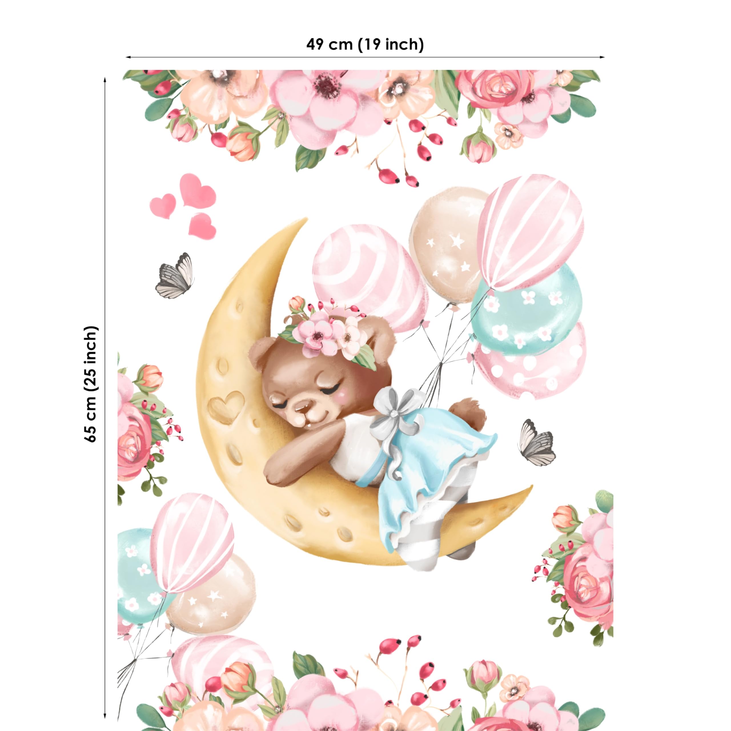 UNIQUE Little Bear Fabric Panel 19x25in, Quilting Panel, Baby Quilt Panel, Cotton Baby Panel, Blanket Panel, Cotton Fabric for Quilting