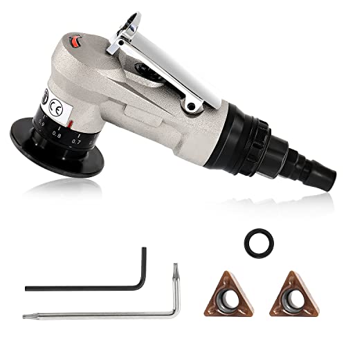 POWLAB Pneumatic Chamfer Tool - Mini Pneumatic Chamfering Machine Set for Metal Deburring,Handheld Metal Edge Beveler with Replaceable Blades,Achieve Perfect 45° Arcs for Precision Metalworking