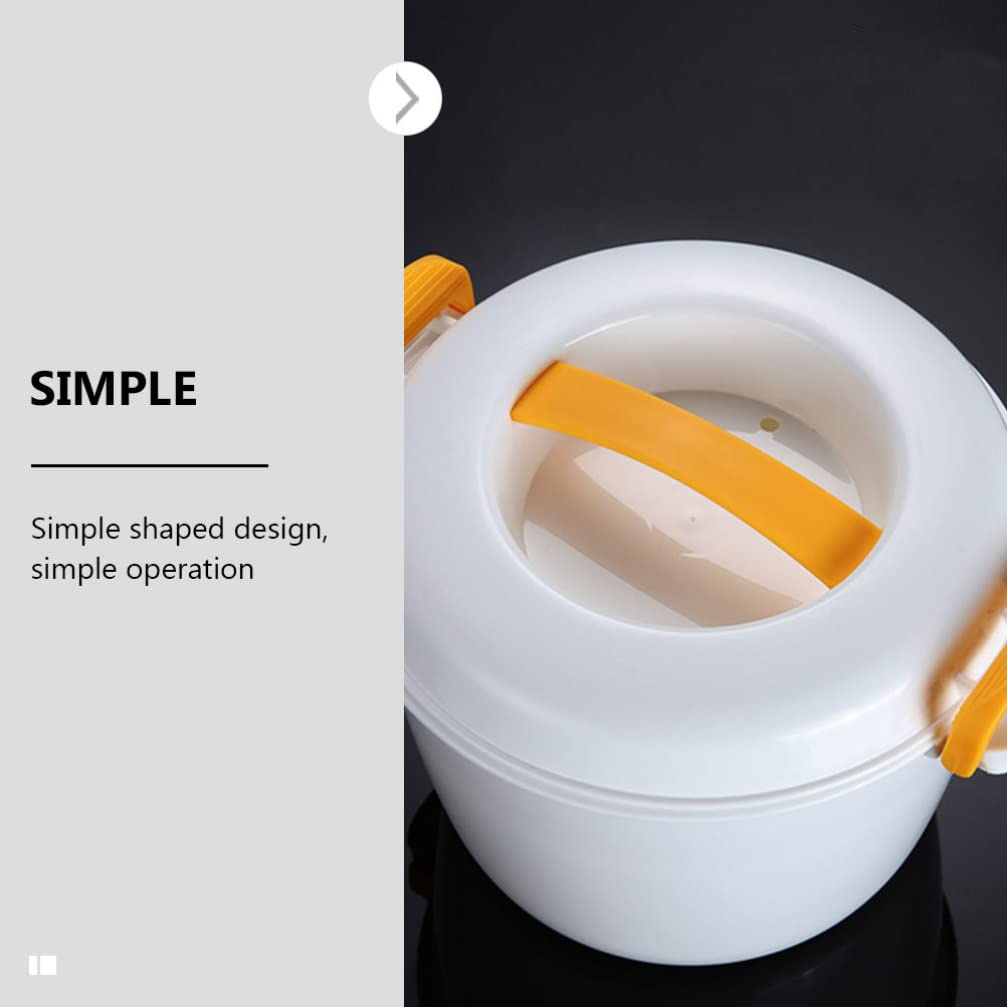 Microwave Cooker Microwave Rice Cooker Rice Steamer: Round Microwave Food Container Microwaveable Rice Pasta Cooker Includes Spoons Microwave Rice Steamers for Rice Chicken Pasta 2L Soup (Color : Yel