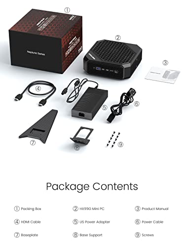 MINISFORUM Neptune Series HX99G Mini PC AMD Ryzen 9 6900HX Desktop Computer, DDR5 32GB RAM+1TB SSD, 2X HDMI & 2X USB4 Quad Outputs, AMD Radeon RX 6600M Discrete Graphics Small PC