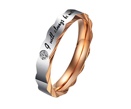 Joyplancraft I Will Always be with You Promise Engagement Ring Set of His and Hers Couple Rings Wedding Gift (Women Size 6)