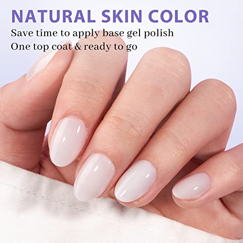 XS Short Almond Oval Gel Nail Tips - BTArtboxnails Extra Short Soft Gel Nail Tips, Milky White Press On Nails, 2 in 1 Neutral X-coat Tips Pre-applied Tip Primer, Stronger Adhesion Fake Nails Short for Nail Extension