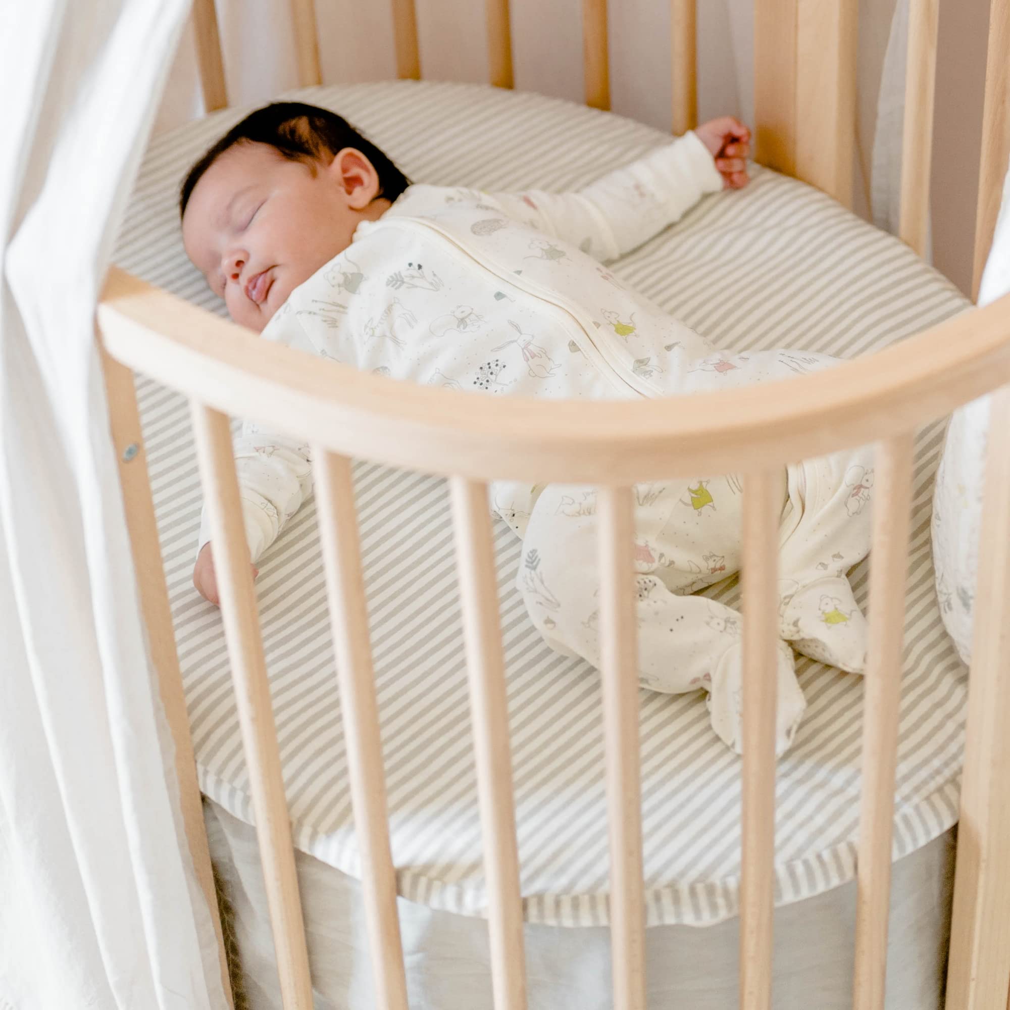 Stokke Sleepi Mini Bed Skirt by Pehr, Blush - Compatible with Stokke Sleepi Mini - Available in Numerous Colors - Machine Washable, Soft Organic Cotton