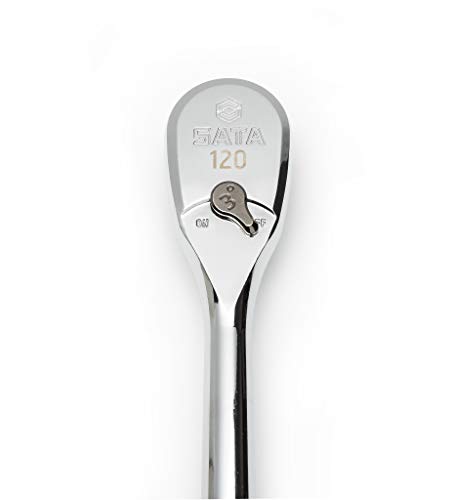 SATA 1/2-Inch Drive 120P Professional Ratchet with Dual-Pawl 60-Tooth Teardrop Head and 3-Degree Swing Arc, Heavy-Duty - ST13974