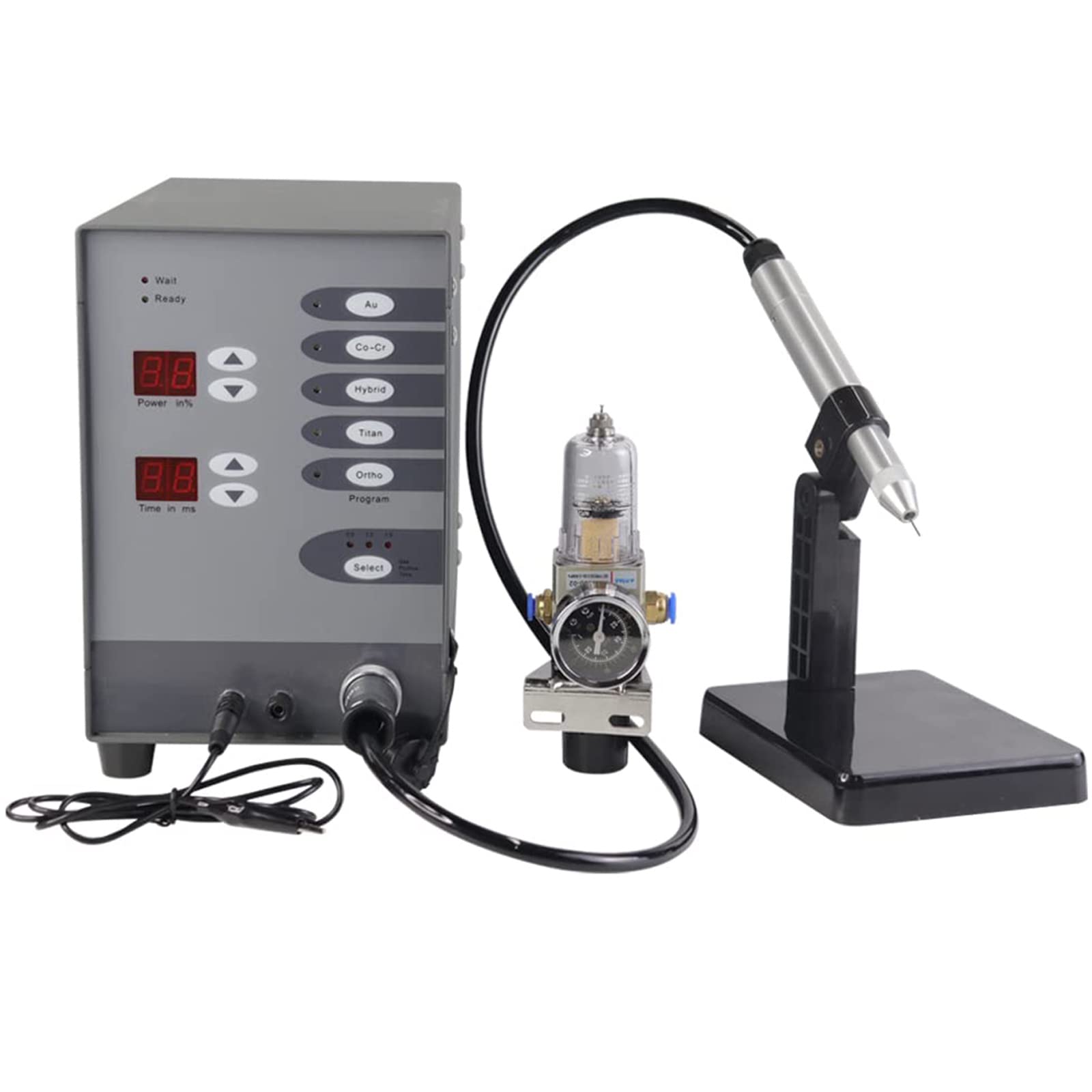 Permanent Jewelry Welder Kit, Automatic Spot Welder Pulse Argon Arc Welding Machine Jewelry Welder, for Jewelry Restoration, 50-600A, with Welding Loop Clamp, Pressure Gauge, Tweezers