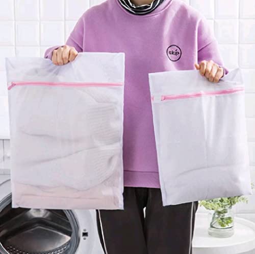 Set of 3 Mesh Laundry Bags-1 Large, 1 Medium & 1 Small Bags. Heavy Duty Fine Mesh Bag for Washing Machine, Laundry Bag for Travel, Lingerie, Sweater, Garment, Undergarment