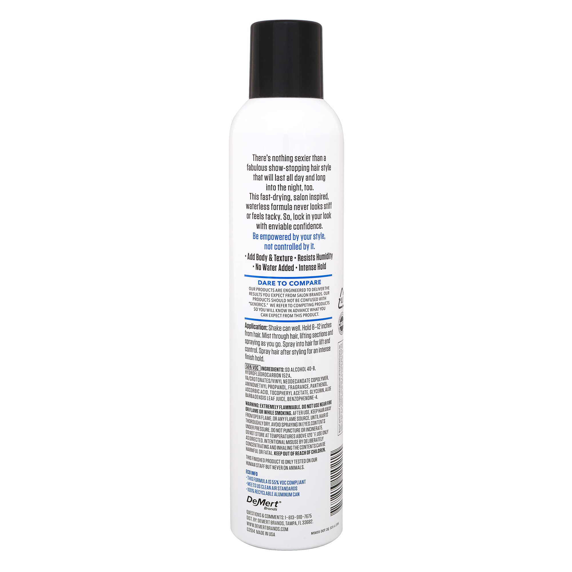 Professional Freezing Finish Hair Spray - (2-Pack) 10 oz - 55% VOC Extra Strong Intense Hold Hair Spray - Humidity-Resistant Finish Spray