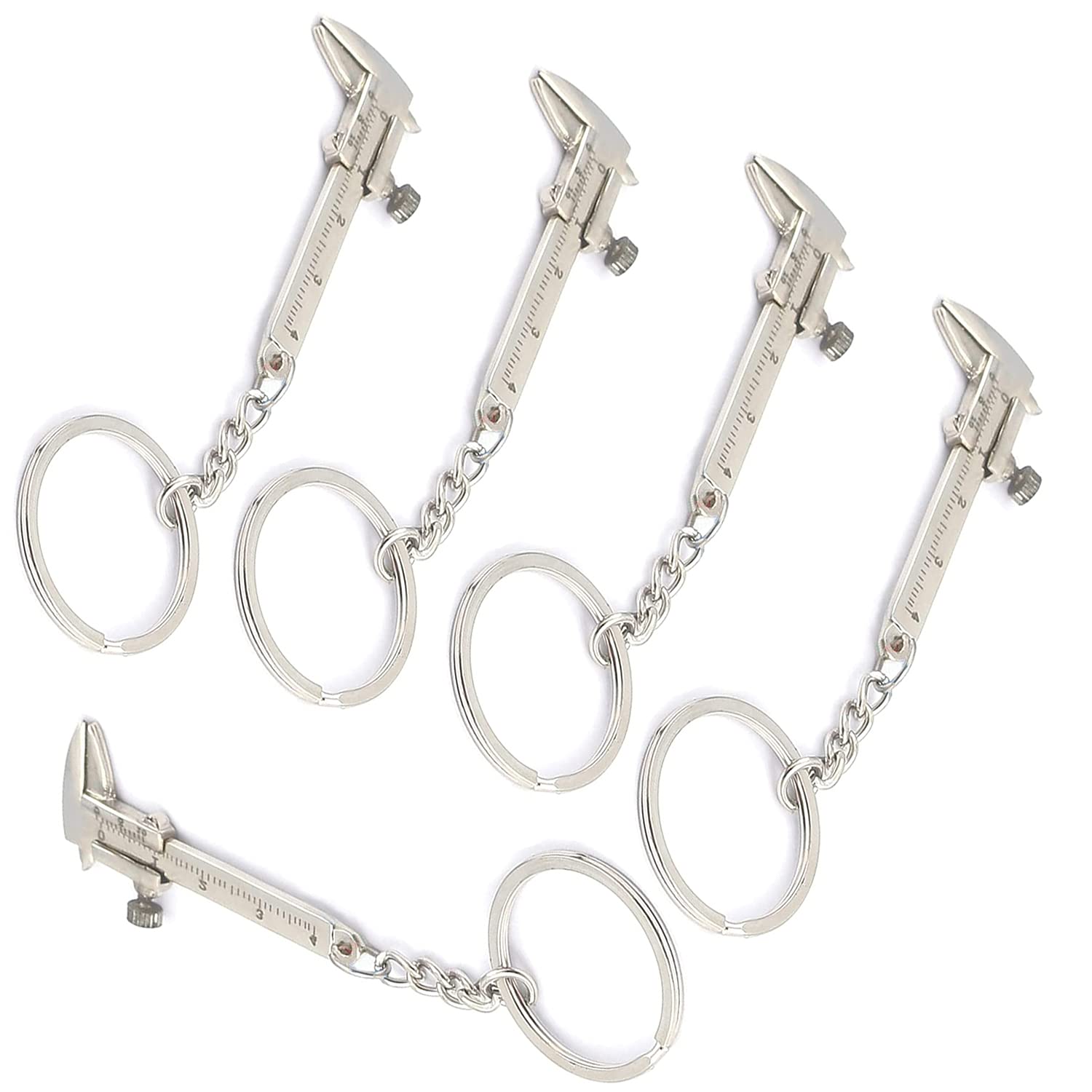 PRECISE CANADA 5 Pcs Mini Vernier Caliper Tool Pendant Slider Slides Keyring Key Chain