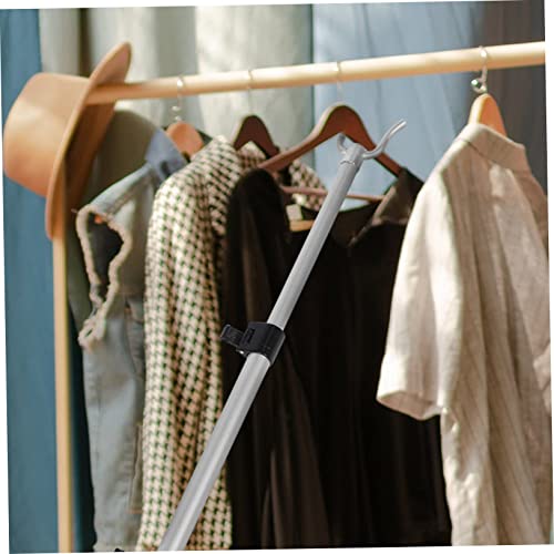 SHOWERORO 1pc Closet Clothes Rail Heavy Duty Shelves Pant Hooks for Closet Adjustable Hitch Metal Clothesline Pole Clothesline Poles for outside Clothesline Poles Outdoor Cloth Hanger Pole
