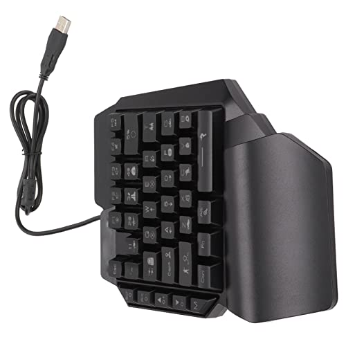 OneHanded Mechanical Keyboard, 39 NonSlip Keys OneHanded Gaming Keyboard, Waterproof, Ergonomic Luminous Design for Mobile Phone to Computer