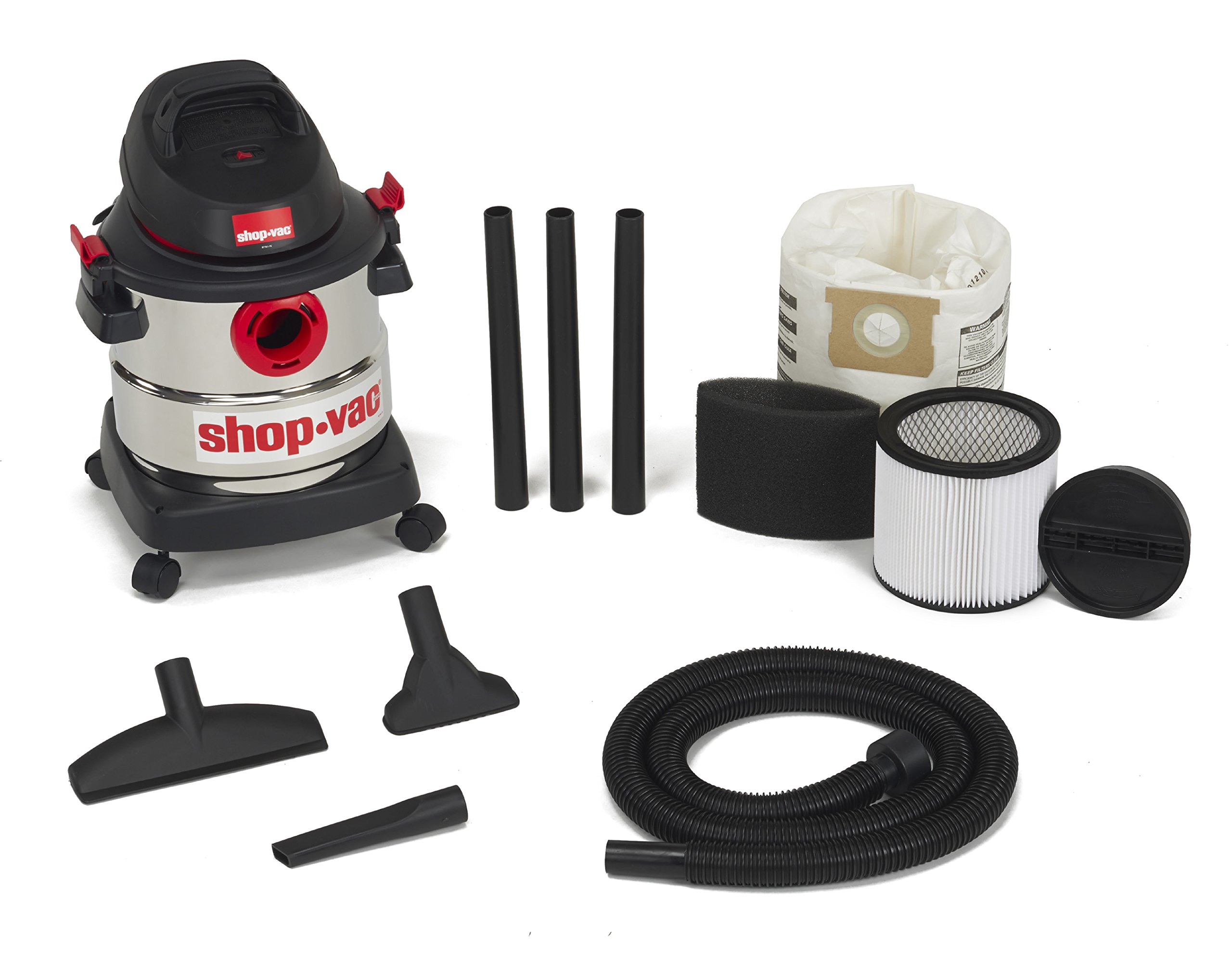 Shop-Vac 5989300 5-Gallon 4.5 Peak HP Stainless Steel Wet Dry Vacuum,Black, Black