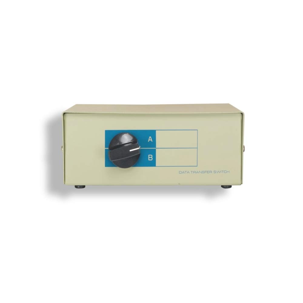 Kentek DB25 2 Way Manual Data Switch Box RS-232 Parallel Serial D-Sub 25 Pin Female I/O AB Port for PC MAC to Peripherals Devices Printer Modem
