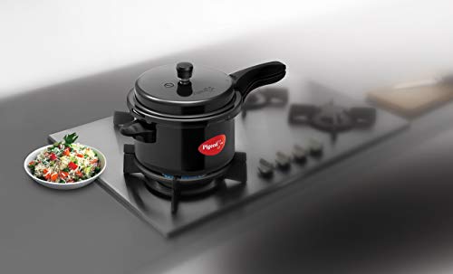 Pigeon Pressure Cooker - 5 Quart - Hard Anodized - Cook delicious food in less time: soups, rice, legumes, and more 5 Liters Black