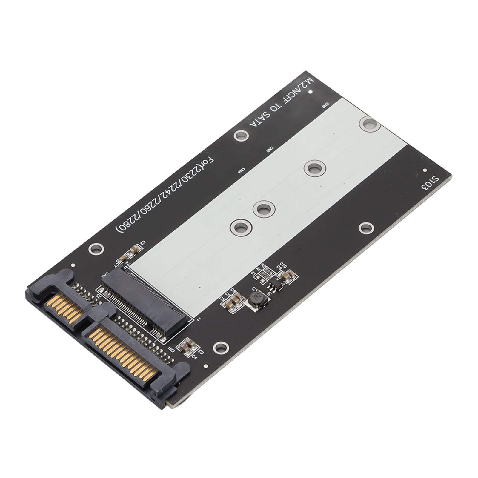 SSD Hard Drive Adapter Enclosure, UltraSlim 6Gbits High Heat Transfer Aluminum Alloy NGFFM.2toSATA3.0 SSD Hard Drive Computer Case Grey