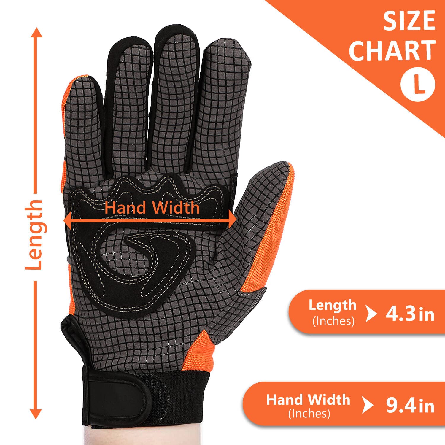 PROMEDIX P 2-Pairs Safety Work Gloves,Mechanics Gloves,Working Gloves for Man with Glove Clip,One size fits most.
