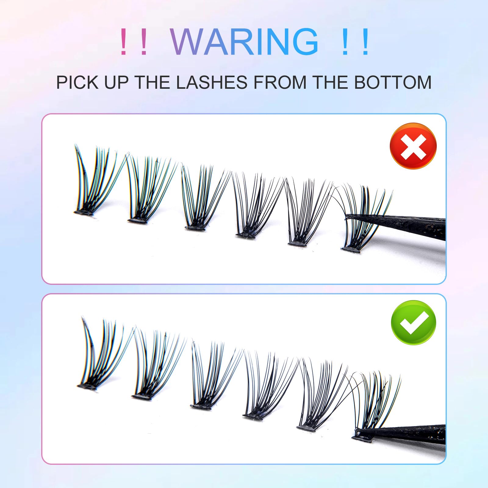 Linpuco LASH 20D Cluster Lash 9-14mm/curl C/Individual Eyelashes Natural Long Black Soft Lightweight 3D Eye Lashes DIY Eyelash Extensions at Home