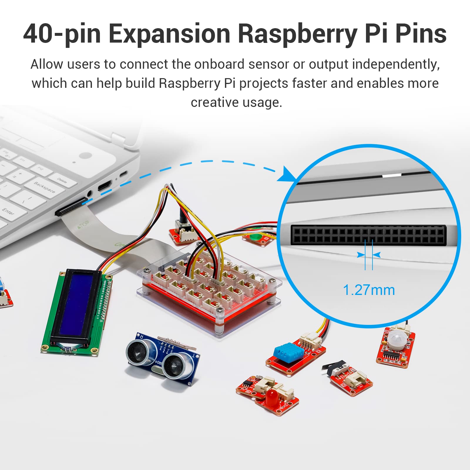 Shield for Raspberry Pi, Design for Crowpi_L, Compatible with Sensor Modules, Connected to GPIO Port, Plug and Play