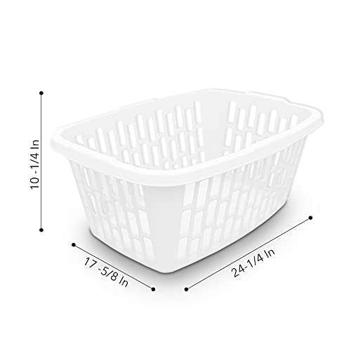 SEDLAV Rectangular Laundry Basket, 1.5 Bushel capacity, Laundry Hamper. Ideal For: Laundry Room Organization, Hampers For Laundry, Room Organization, Clothes Hamper, Laundry Basket Plastic (White)