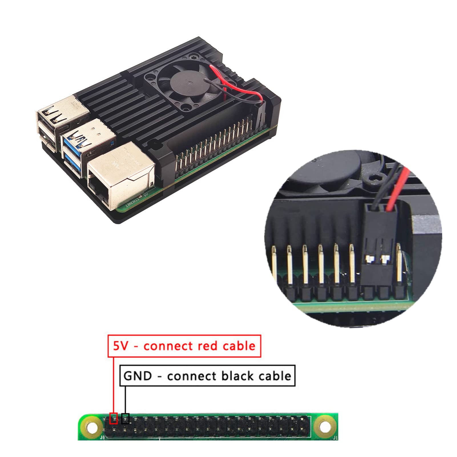 Raspberry Pi 4 Armor Case with Cooling Fan, Raspberry Pi 4 Aluminum Alloy Metal Case Compatible with Raspberry Pi 4 Model B Computer