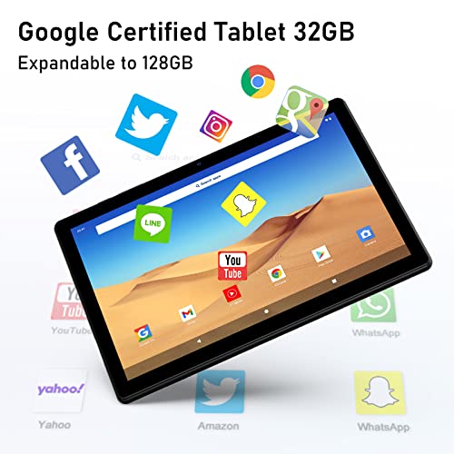 TPZ Android 10.0 Tablet 10.1 inch, 32GB Expandable to 128GB, Google GMS Certified, Wi-Fi, HD Touchscreen, Dual Camera & Speaker, Bluetooth - 2PCS