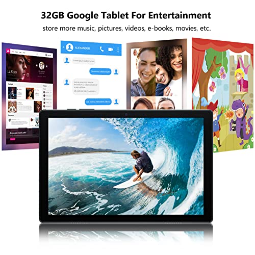 TPZ Tablet 10.1 inch, Android 10.0 OS, 32GB Tablets, Wi-Fi, Dual Camera, Google Certified, 10.1’’ IPS HD Display, Bluetooth, 6000mAh - 2PCS