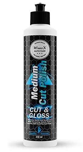 WaveX Medium Cut Polishing Compound for Cars and Bikes 350 Gm Minor Swirl & Scratch Remover, Provides Cutting and Gloss Recommended with The Blue Diamond Medium Cut Detailing Pad