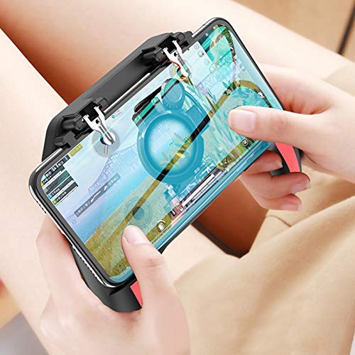 Shanrya Perfect Cooling Effect Cooling Fans with Holder, Mobile Phone Gamepad, Dual Cooling Fans, Comfortable Touch Playing Games for Smartphone(2500mah)