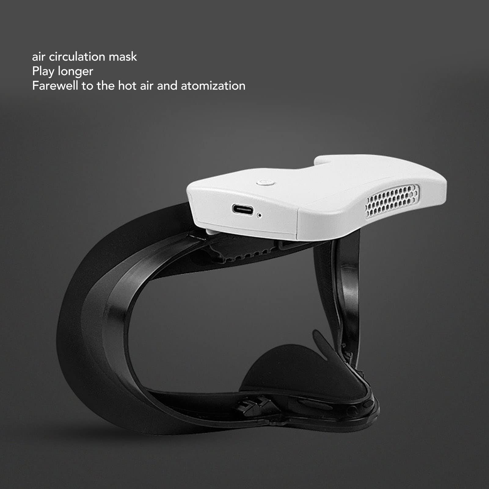 Replace Silicone Face Pad, Type C Interface Active Ventilation System Active Air Circulation Facial Interface for Quest 2 (PU Leather)