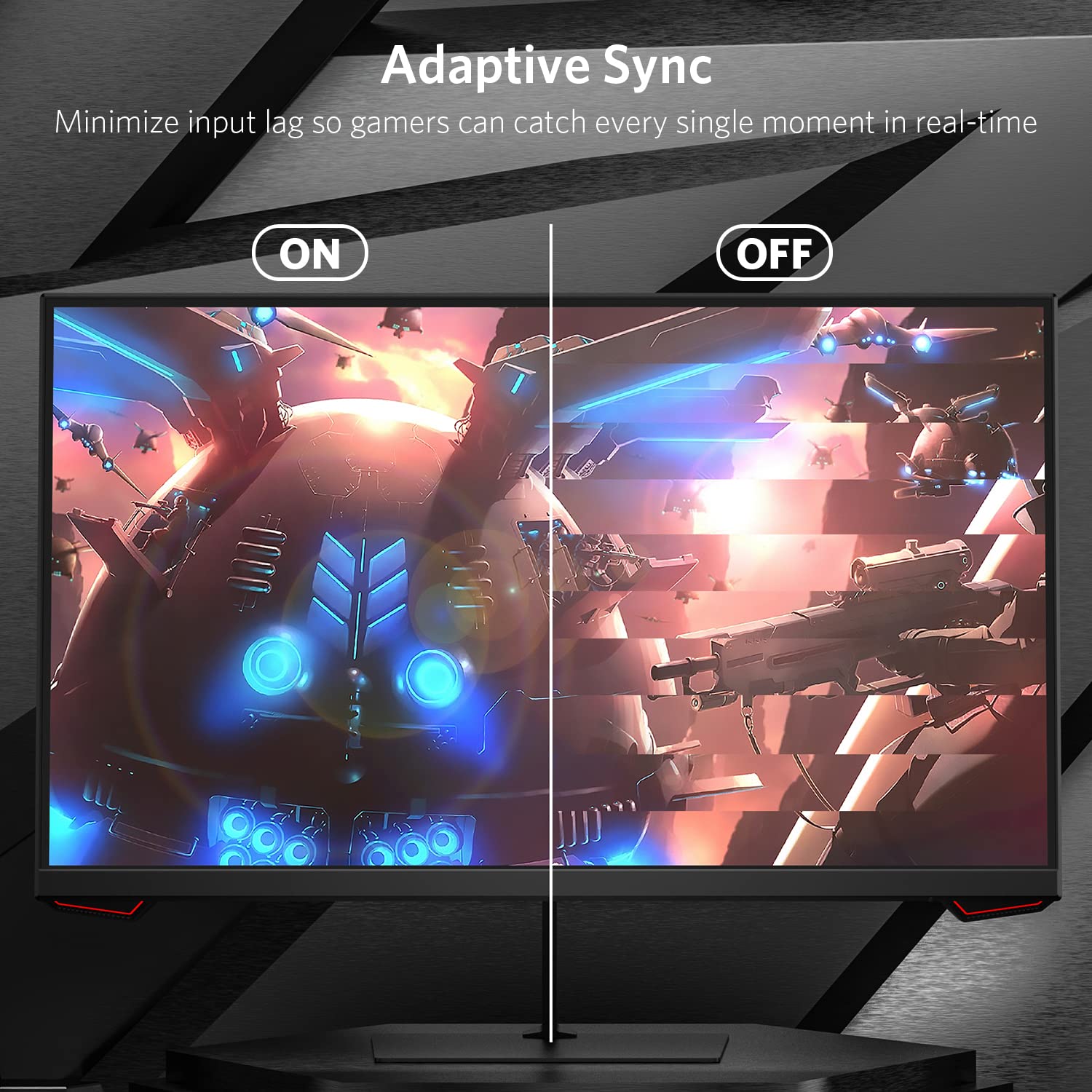 TEWELL 24in Gaming Monitor, with 165Hz Refresh Rate, 1920 * 1080P Full HD, Adaptive Sync, MPRT 1ms, HDMI and DP Inputs (DP Cable Included)
