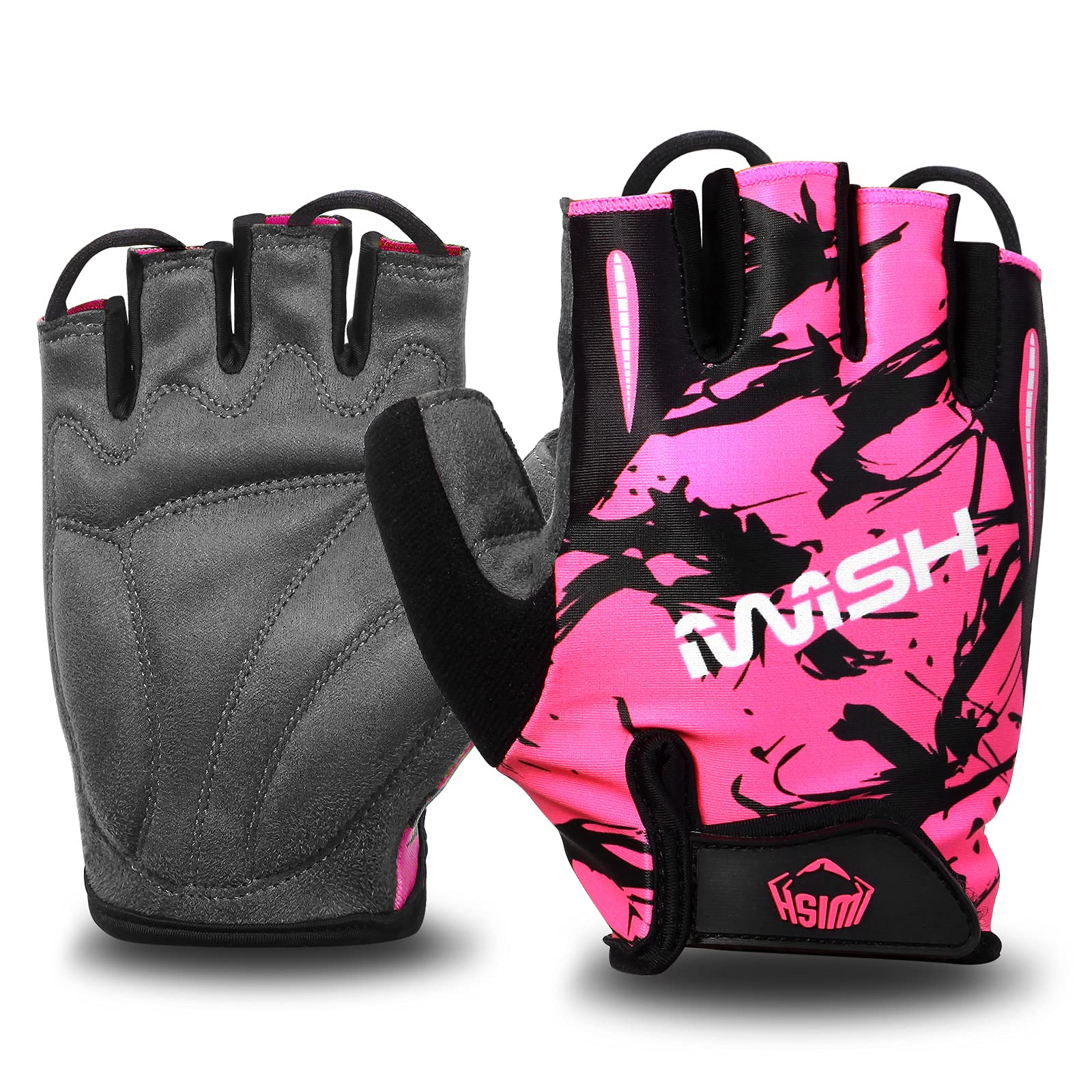 iwish Child Thin Half Finger Outdoor Sports Cycling Bike Gloves Kids Gloves (Pink, Medium)