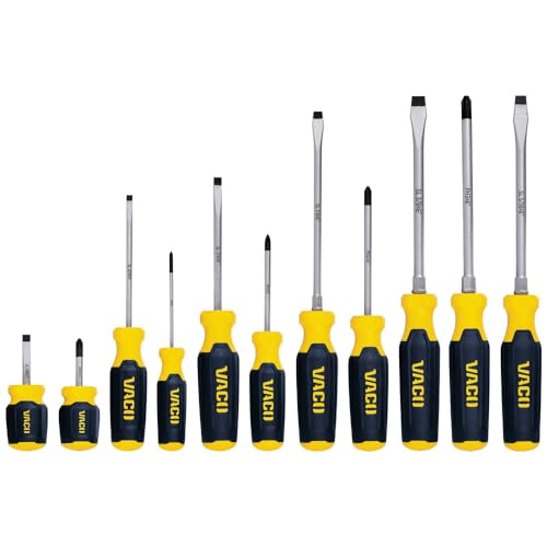VACO VAC1070 Impact Driver, 7-in-1 SAE Multi-Bit Impact Flip Socket with Handle, 6 Easy-to-Identify Hex Driver Sizes and 1/4-Inch Bit Holder