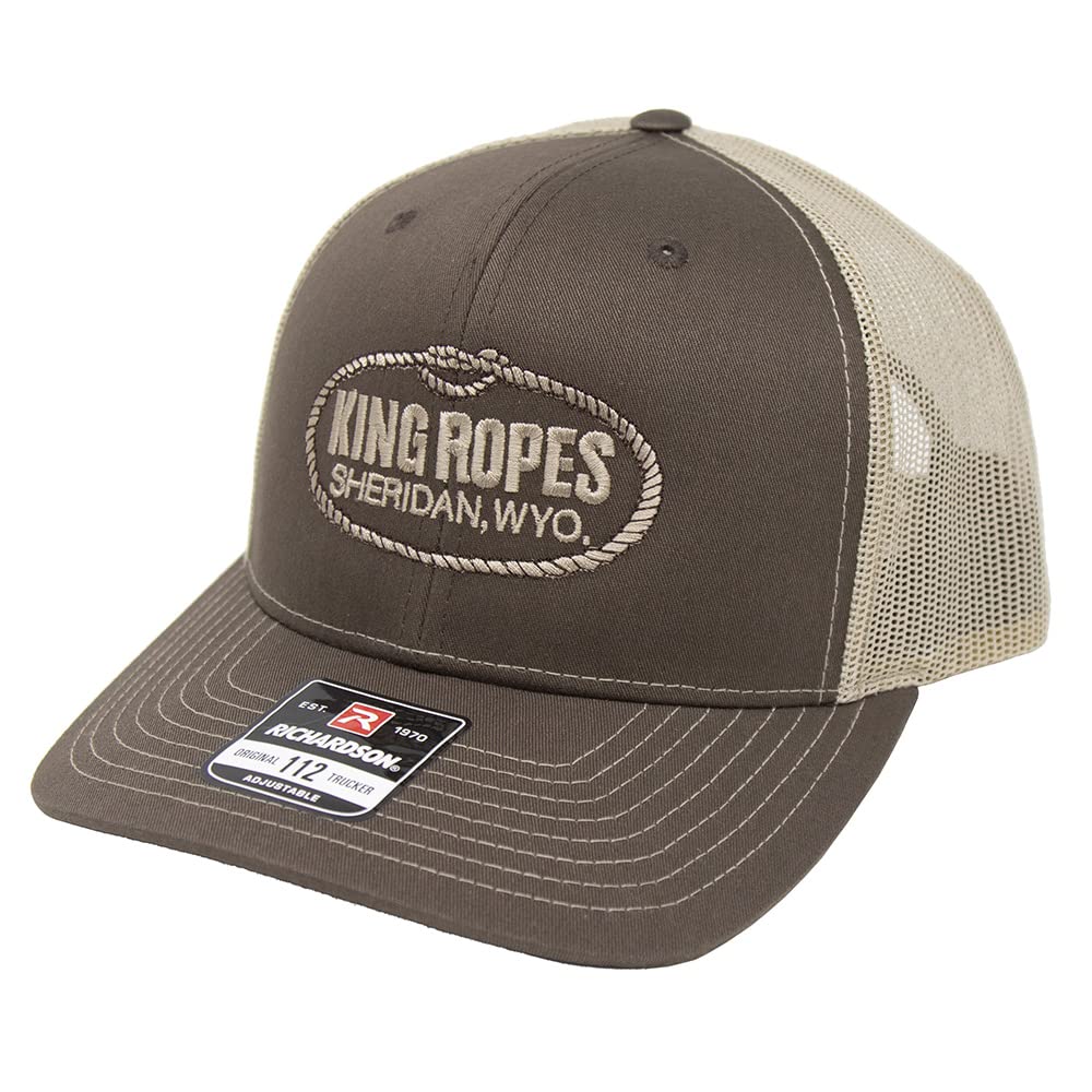 King Ropes 6-Panel Mesh Back Adjustable Snapback Trucker Hat (Brown/Tan)