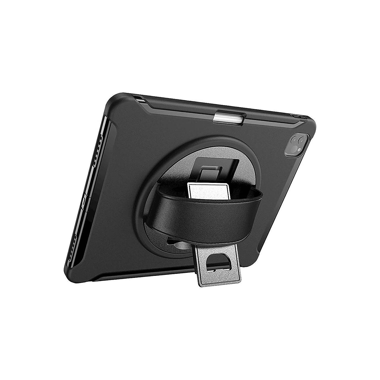 SaharaCase Protection Hand Strap Series Case for Apple iPad Pro 12.9" (4th, 5th, and 6th Gen 2020-2022) – Shockproof Bumper, Rugged Protection, Antislip, Integrated Kickstand – Black