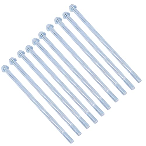 Raguso Hex Half Tooth Bolts, 10 Pcs Half Thread Bolt Carbon Steel Lengthened for Polishing Machine(10x250)