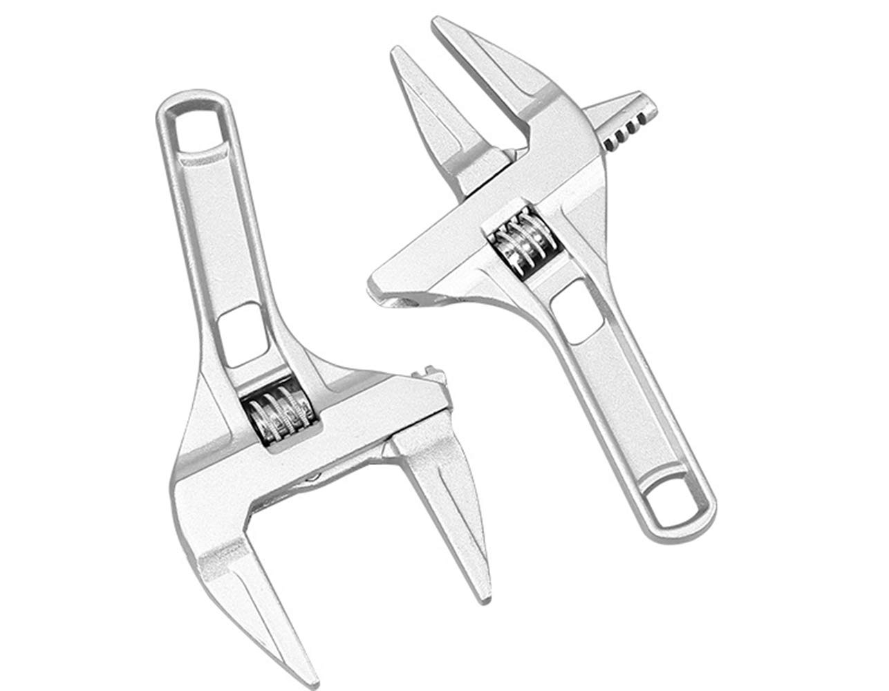 Sehfupoye Adjustable Wrench Large Opening Bathroom Spanner Wrenches Wide Jaw 6-68mm Aluminum Alloy Spanner Wrenches Shank Plumber